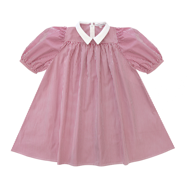 LITTLE PARNI Girl's Collar Dress Red Stripe – bubblegumkids